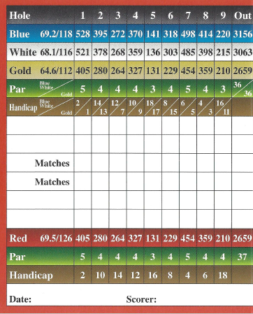 Scorecard - Rockland Golf Club